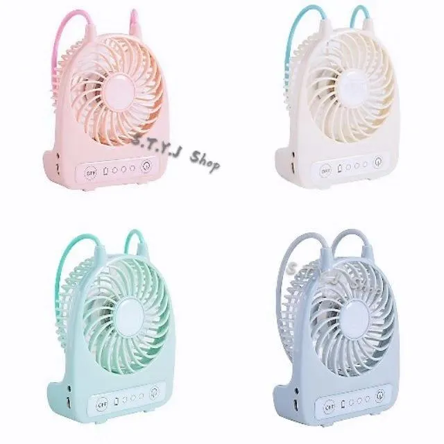 S.T.Y.J BAVIN 3-in-1 Portable Mini Desk Fan With LED Light and ...