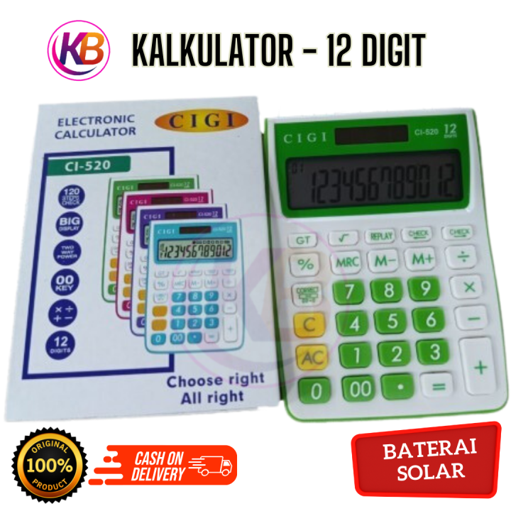 Kalkulator Cigi-520 / Calculator / Mesin Hitung / Kalkulator Dagang (12 ...