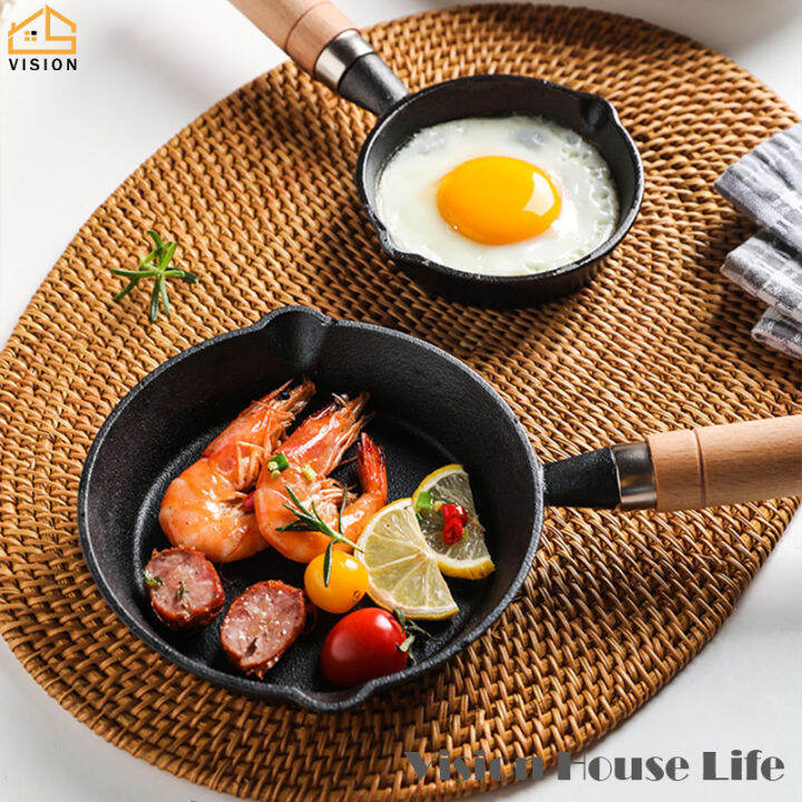Vision Cast Iron Mini Egg Frying Pan Small Oil Pan Egg Dumpling Iron ...