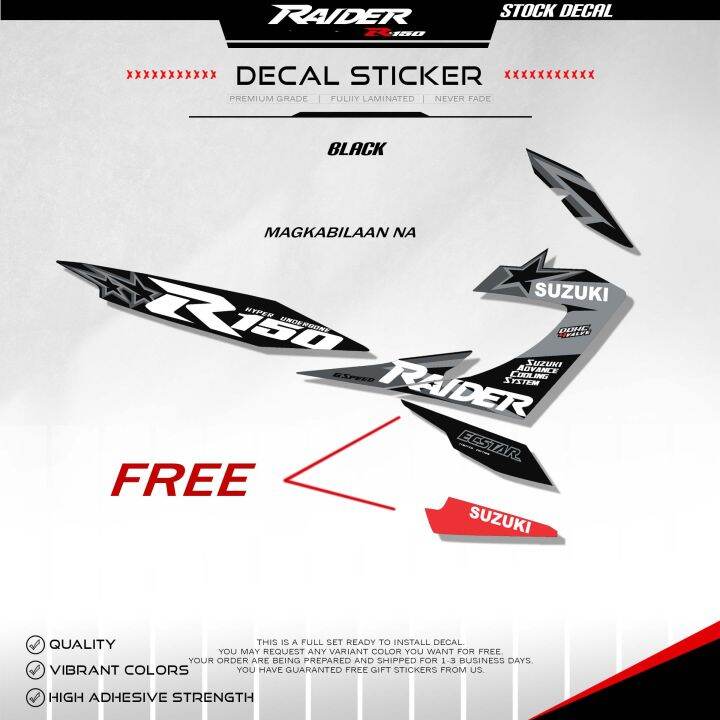 Raider 150 Carb Stock Decals - ( Riders Base Fully Laminated - Gloss ...