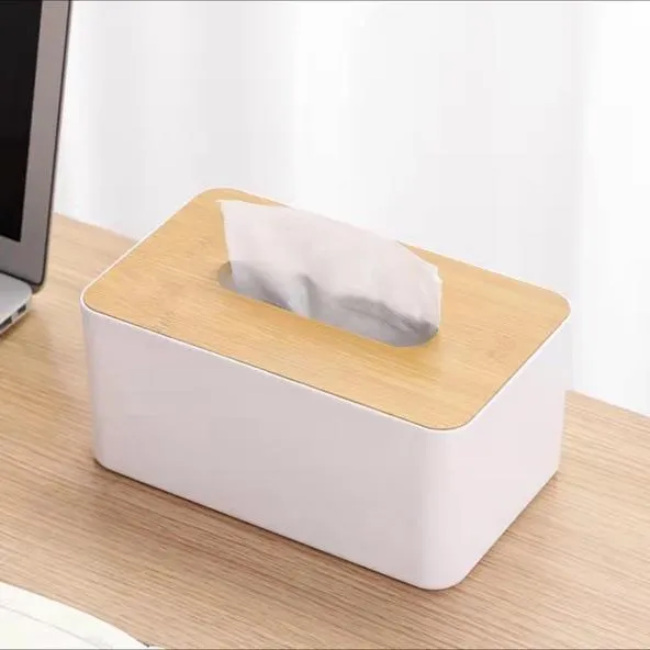 Wooden Tissue Holder Box Bathroom Table Tissue Box Cover Storage Box ...