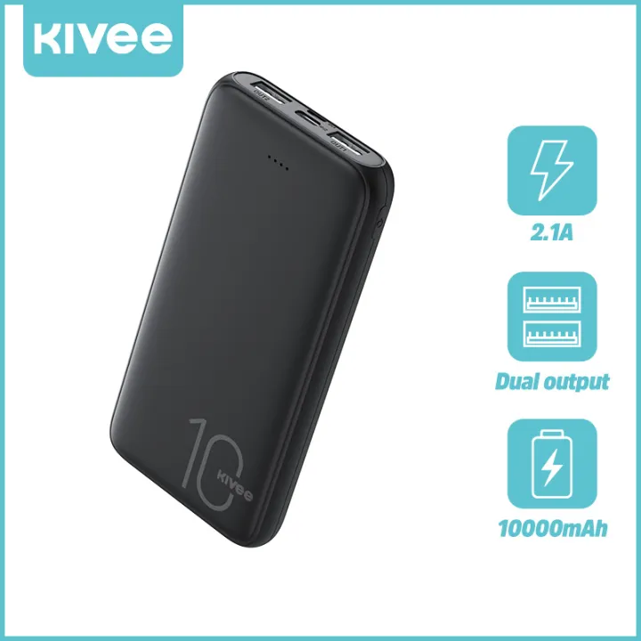 Power bank Original Brand KIVEE Power Bank 10000 mAh Dual USB Outputs 2 ...