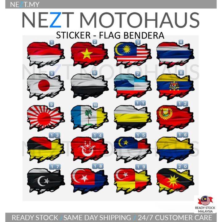 Sticker Bendera Flag Semua Negeri MALAYSIA PERAK PENANG SELANGOR JOHOR ...