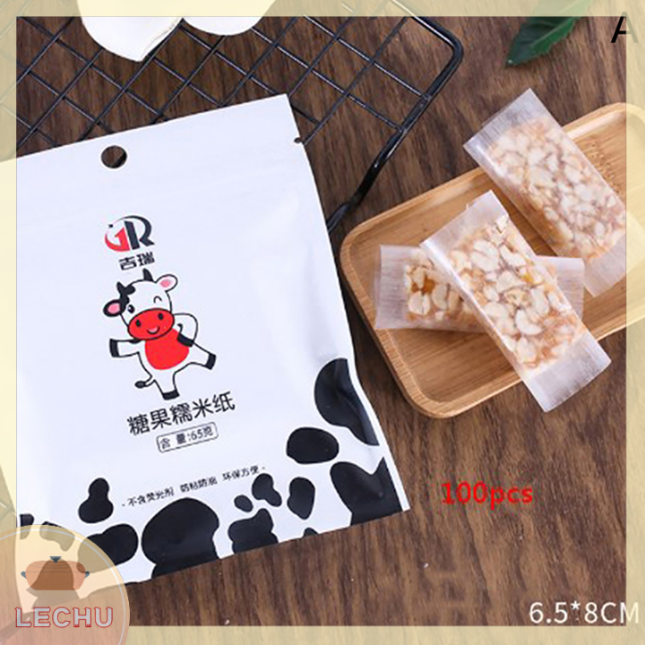 🥪 LECHU🍟 100 500 Sheets Edible Glutinous Rice Paper Practical Candy ...