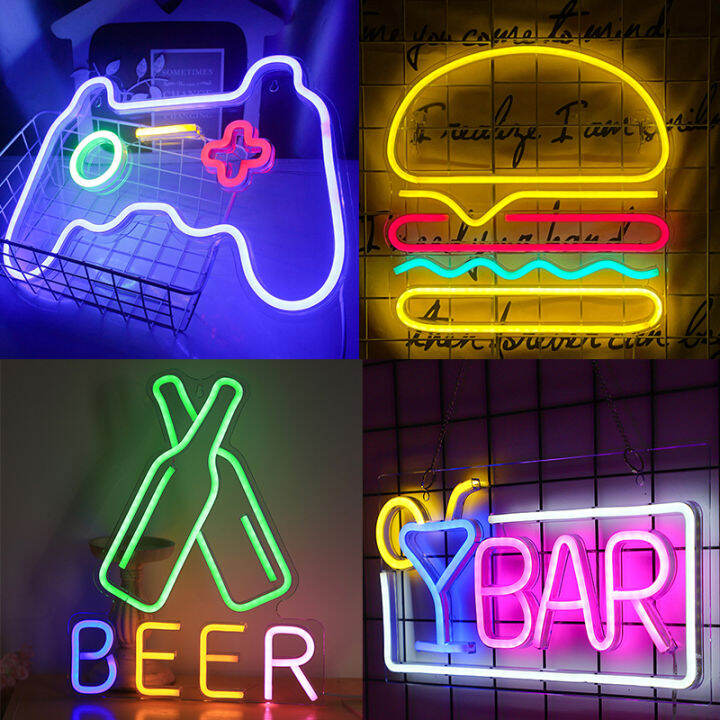 USB&Battery Game Room LED Neon Sign Light Decorative Lamp Colorful ...