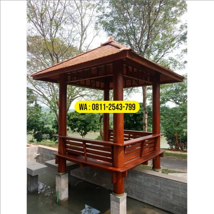 saung gazebo kayu 2x2 | Lazada Indonesia