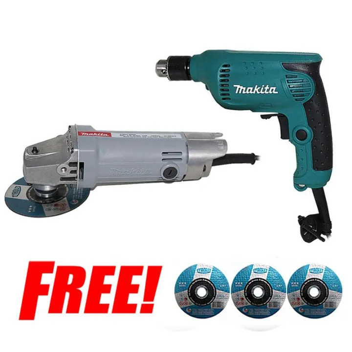 XY 2 in 1 Makita N9500N Grinder and Makita 6412 Hand Drill (Grey/Blue ...
