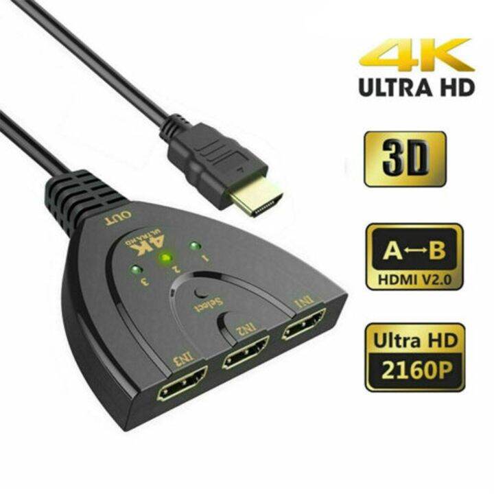 【READY STOCK】 Mini 3 Port HDMI Splitter Adapter Cable 1.4b 4K2K 1080P ...