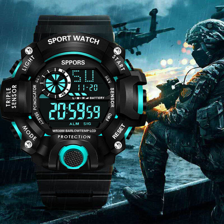 sport electronic digital watches Waterproof wristwatch mens Large ...