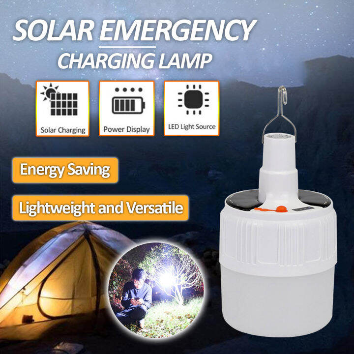 Solar Emergency Charging Lamp 100W Rechargeable Charge LED Lamp Dimmable Portable Emergency ...