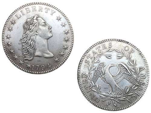 United States Of America Coin 1794 Liberty Flowing Hair One Dollar ...