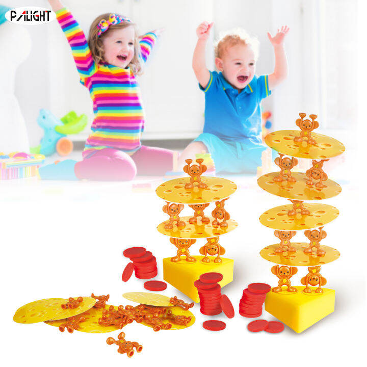 PAlight Mouse Stacks Cheese Tower Toy Set Balance Game Fun Balancing ...