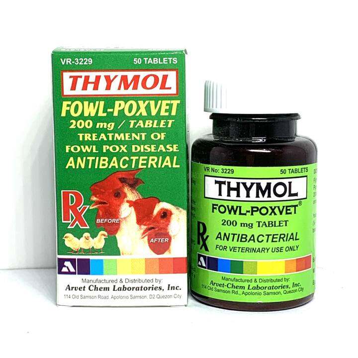 [CLR AGRIVET] THYMOL 50 TABLETS / FOWL-POXVET / GAMOT SA BULUTONG NG ...