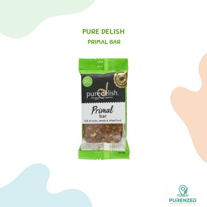 อัลมอนด์อบผสมธัญพืชอบชนิดแท่ง 60กรัม/1 ชิ้น Pure Delish Primal Bar From ...