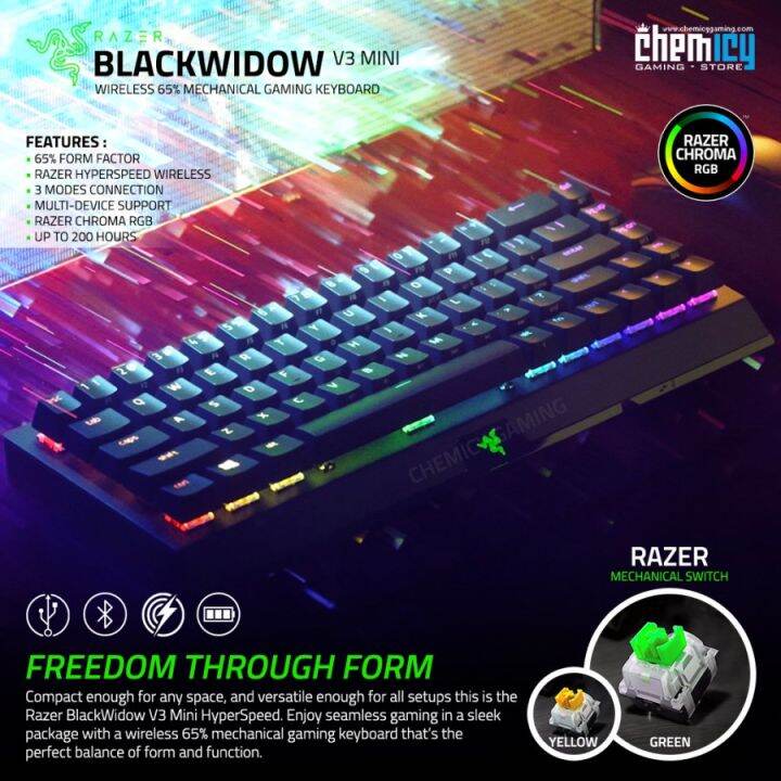 Razer Blackwidow V3 Mini 65% RGB Wireless Gaming Keyboard | Lazada ...