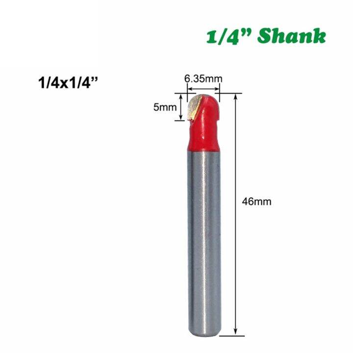 Milling Cutter Router Bit 6.35mm Ball Nose Shear Angles Wood 4in Shank ...