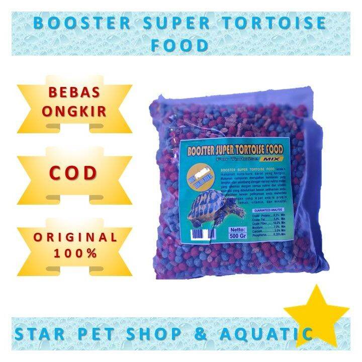 makanan kura kura darat BOOSTER SUPER TORTOISE FOOD MIX 500 GR | Lazada ...