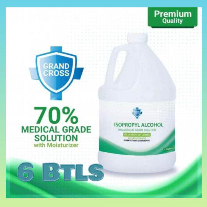 Grand Cross 70% Isopropyl Alcohol, 6 pcs Jr. Gallon (3.2L/pc ...
