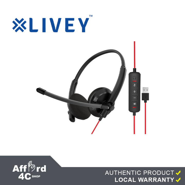 Livey Savvy 410 Series LT-410DJU 2 IN 1 (3.5mm + USB) Stereo Headset ...