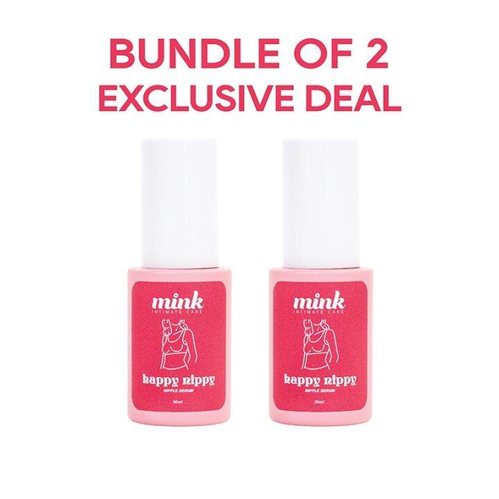 Sell like hot cakes Mink Bundle of 2 Happy Nippy Nipple Lightening Serum 30ml | Lazada PH