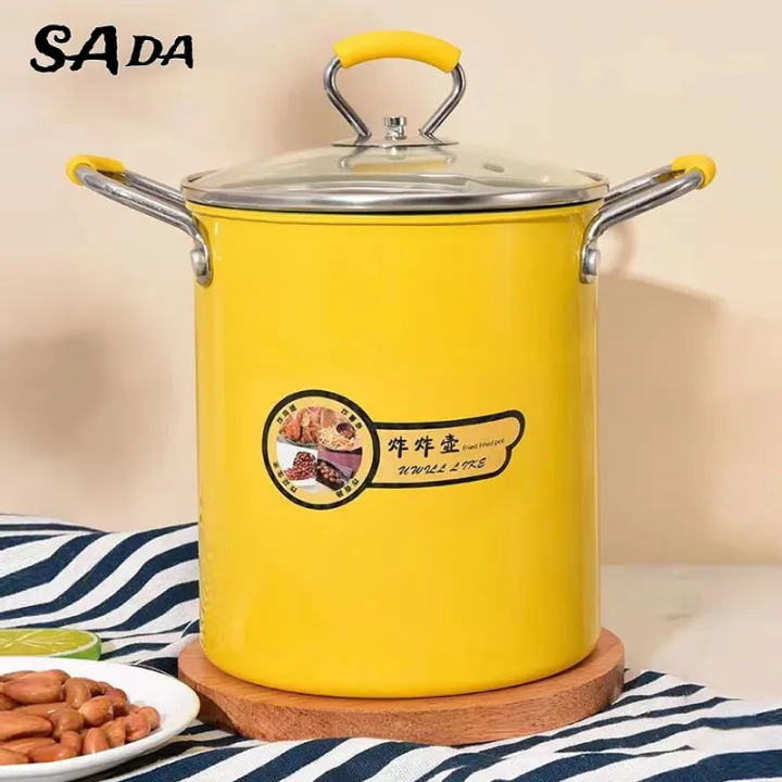 SADA Mini Fryer Deep Fryer With Strainer Splash Resistant Heat ...
