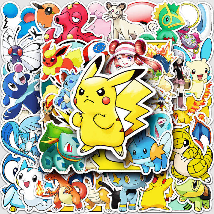 Cartoon Pokémon ポケモン Stickers for Kids DIY/50Pcs Disney Sticker ...