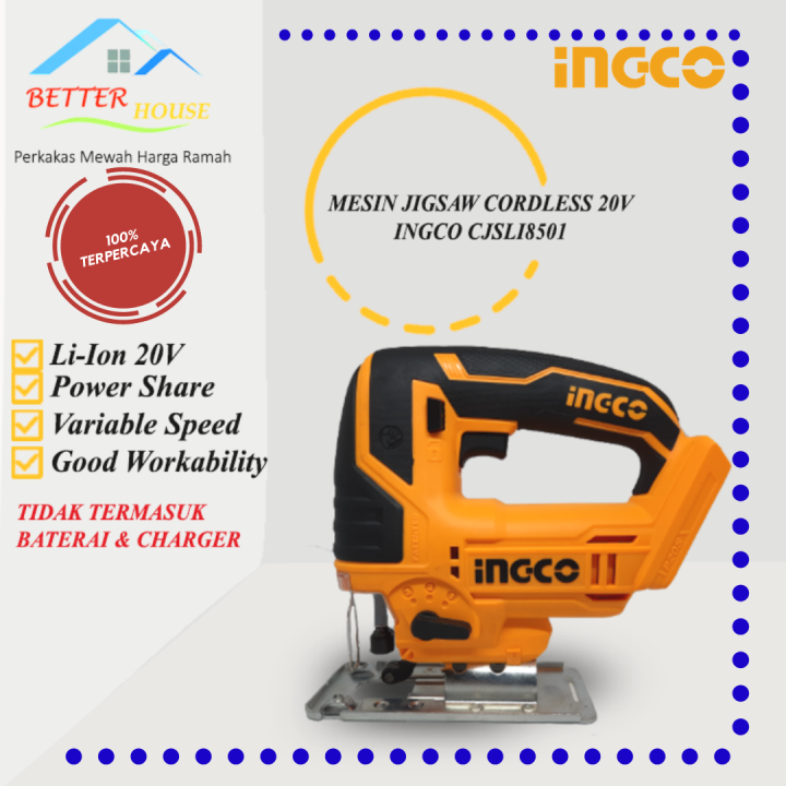 MESIN JIGSAW CORDLESS 20V INGCO CJSLI8501 UNIT ONLY | Lazada Indonesia