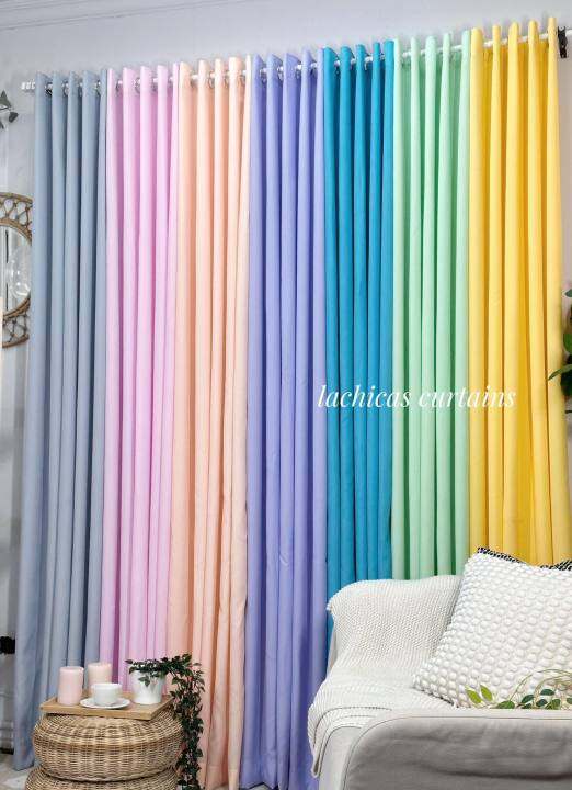 SOLD PER PC Newest Palette Pastel Modern Home Curtains 10 Rings 5ft/6ft ...