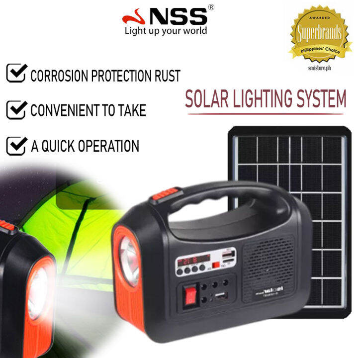Nss Solar panel Led Lighting systtm outdoor flashlight rechargeable ...