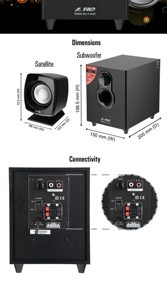 F&D Philippines F&D F-203G Speaker System That Comes In A, 57% OFF