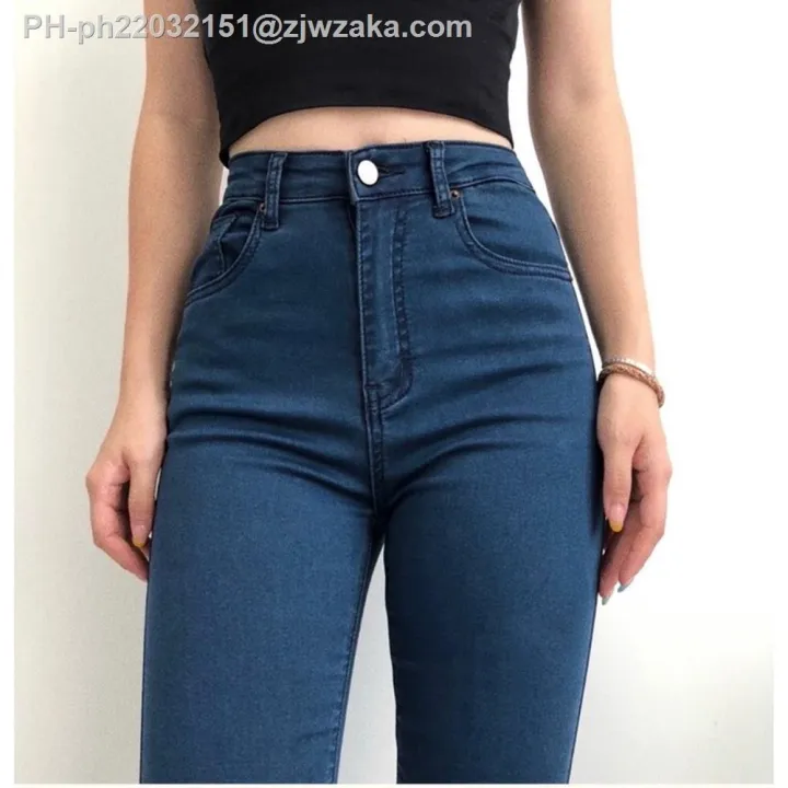 zara pants highwaist ♨ 6 colors 25-32 Korea classic fashion high waist skinny jeans for ladies ...