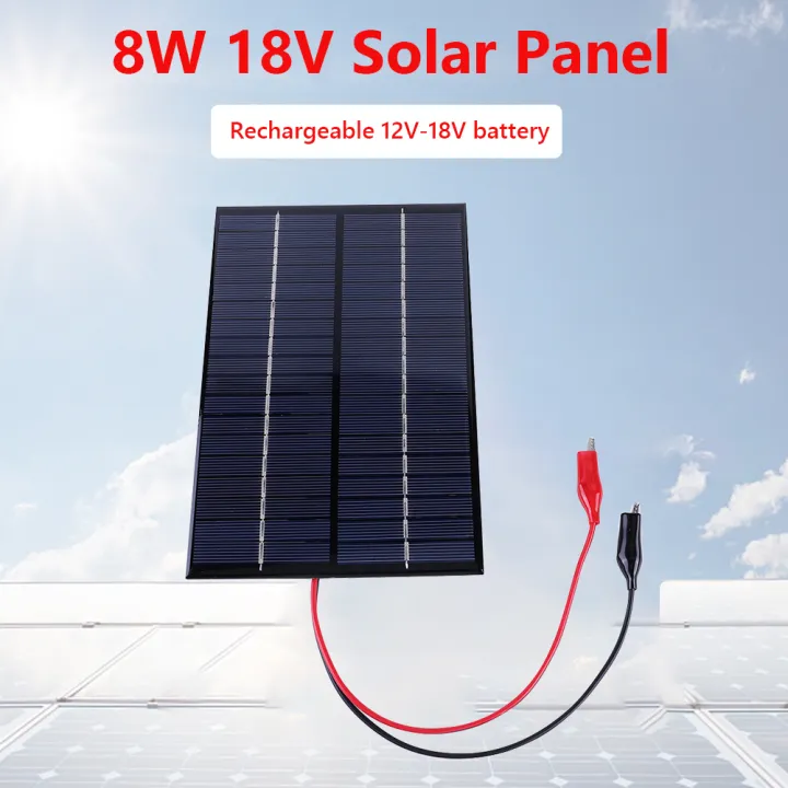 Waterproof Solar Panel 8W 18V Polycrystalline Board Portable DIY Solar ...