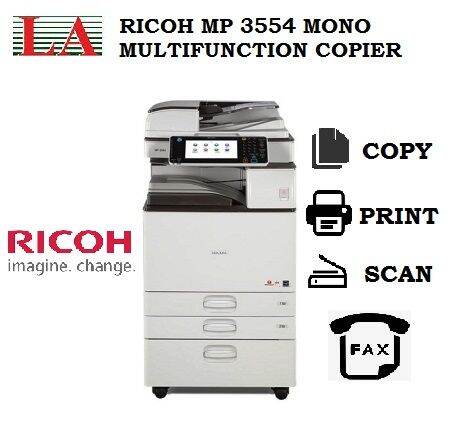 RICOH MP 3554 MONO MULTIFUNCTION COPIER MACHINE FOR RENTAL (4 IN 1) | Lazada