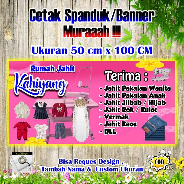 Spanduk Banner Vermak Baju Ukuran 50 x 100 cm | Lazada Indonesia
