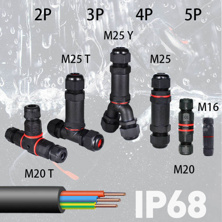 IP68 Waterproof Connector Three-way Electrical 2/3/4pin Wire Cable ...