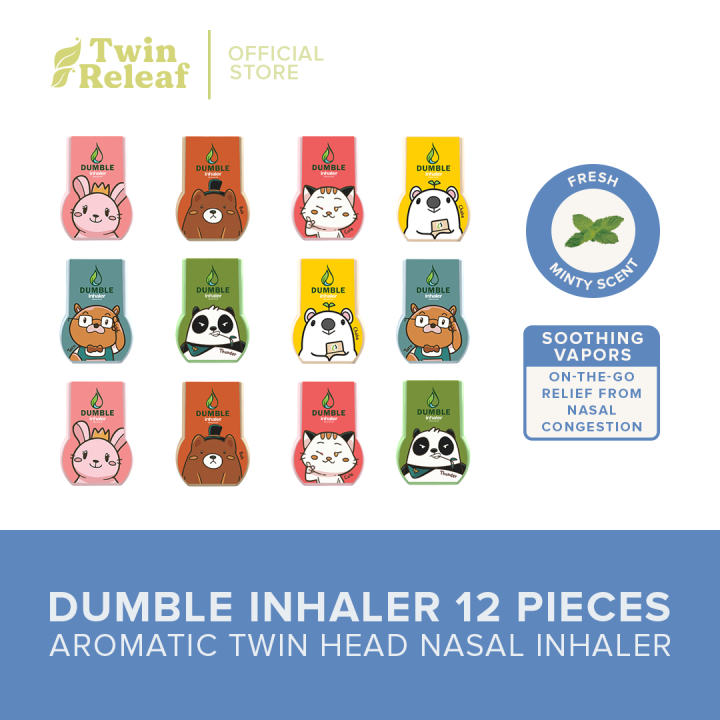 Twin Releaf Dumble Double Head Inhaler (x12) [Soothing Vapors, Relieves ...
