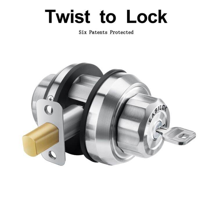 EASILOK E2 Twist to Lock Deadbolt casting of 304 Stainless Steel - with ...