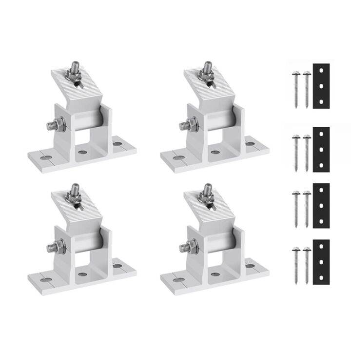 4Sets Solar Panel Brackets Solar Module Support 15-30° Adjustable Pv ...