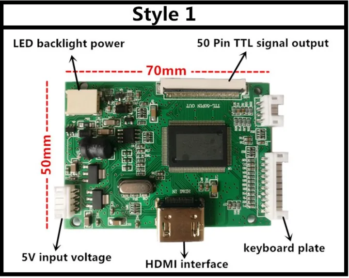 LCD TTL LVDS Controller Board HDMI VGA 2AV 50 PIN for AT090TN10 TN12 ...