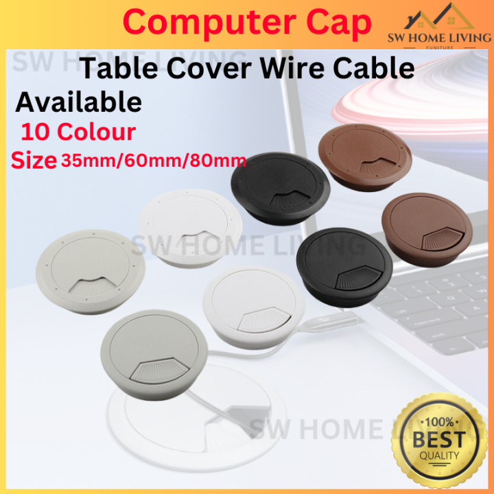 SW Plastic Cover Wire Cable End Cap Computer Round Desk Grommet for ...