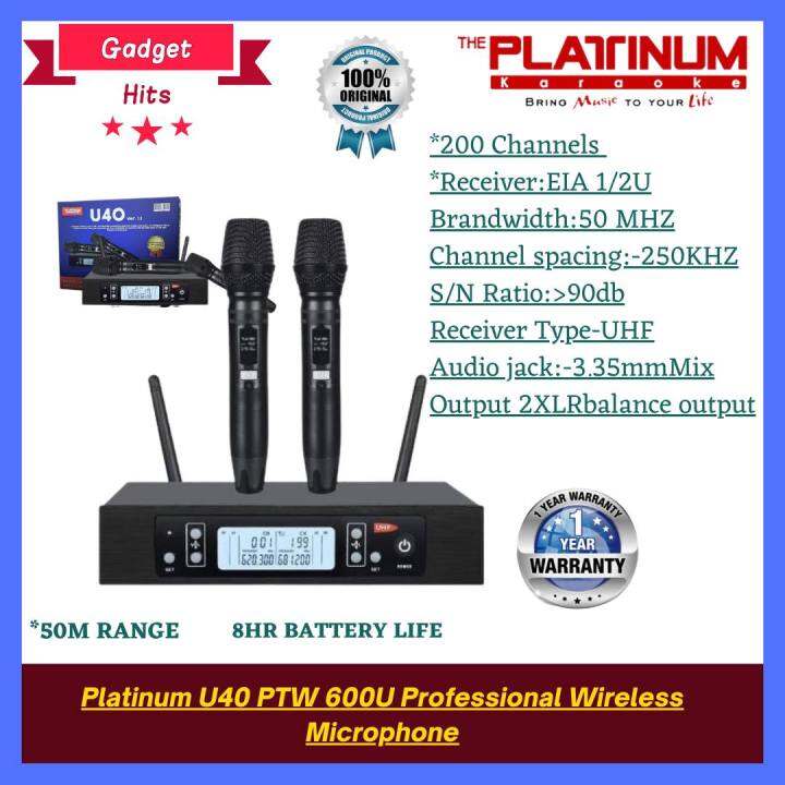 Platinum Karaoke U40 PTW 600U Wireless Microphone | Lazada PH