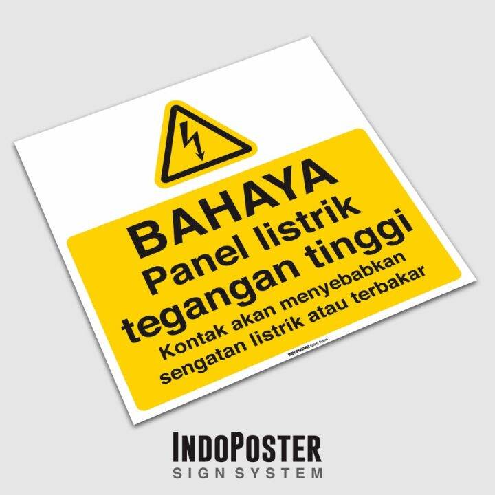STIKER SAFETY SIGN RAMBU K3 BS ISO PANEL LISTRIK TEGANGAN TINGGI ...
