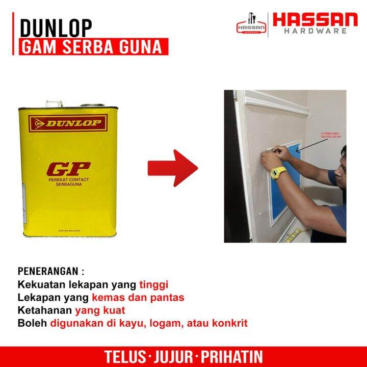 Gam Dunlop Kuning// Gam kayu // {{3Liter }} (Gam Pelekat Kuat ) | Lazada