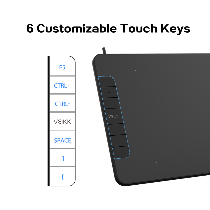 VEIKK Graphics Tablet VK640 6 x 4 Inch Professional OSU Drawing Writing ...