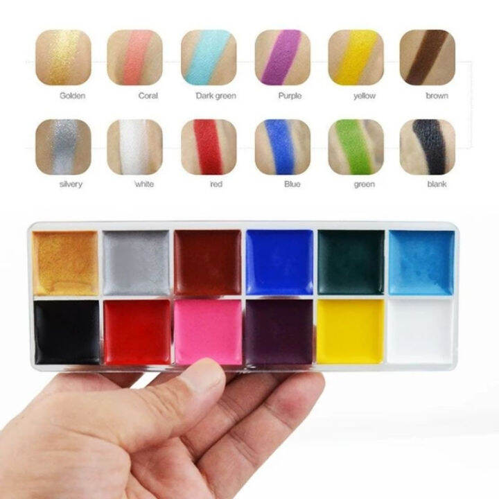 Face Paint Cat Muka dan Badan 12 Warna Colors Oil Base Waterproof Tahan ...