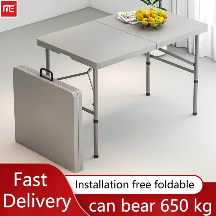 Heavy Duty Folding Table 4 FT/Fold-in-half Table White Steel ...