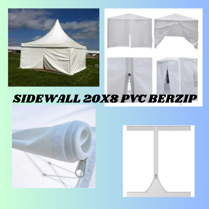 KAIN TEPI KHEMAH / DINDING KHEMAH / SIDEWALL PVC BERZIP SAIZ 20X8 FT ...
