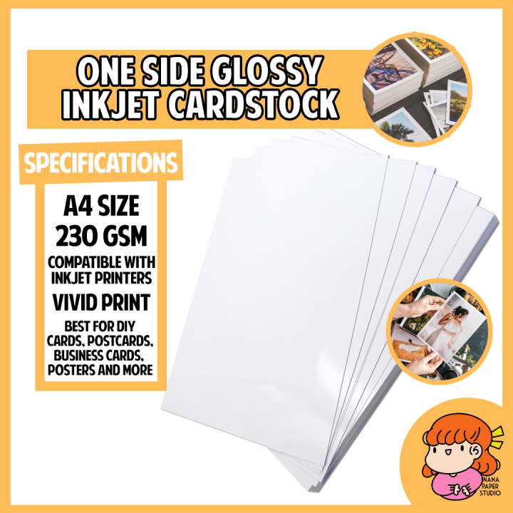 🇸🇬 A4 One Side Glossy Thick Cardstock 230 GSM Paper nanapaperstudio ...