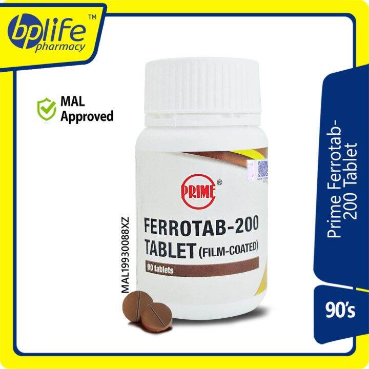 Prime's Ferrotab-200 tablet 90's | Lazada