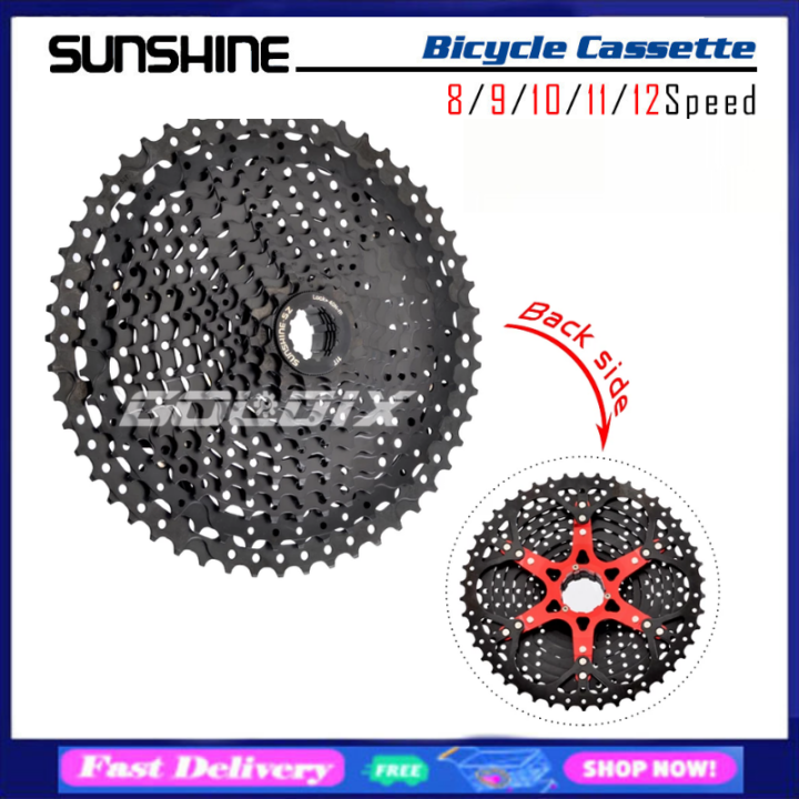 ซันไชน์สีดำจักรยาน Freewheel MTB จักรยานเทป K7 8/9/10/11/12ความเร็ว ...